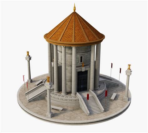 3d Roman Mini Temple Turbosquid 2339468