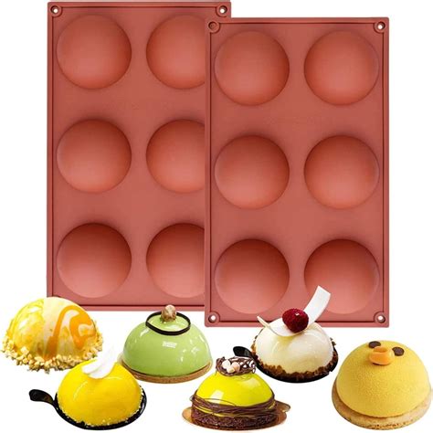 Large 6 Cavity Semi Sphere Silicone Mold Half Sphere Silicone Baking