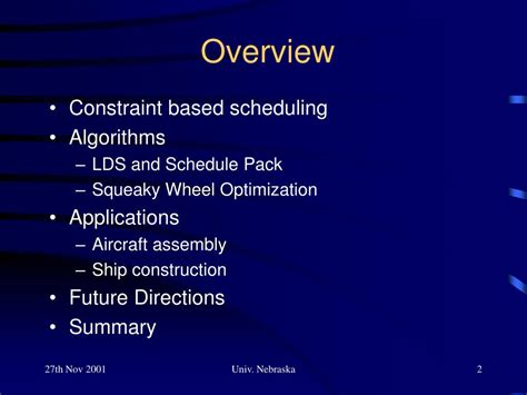 Ppt Constraint Based Scheduling And Optimization From Research To