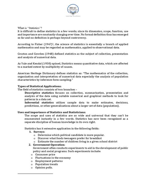 lecture 1 1 notes pdf statistics statistical inference