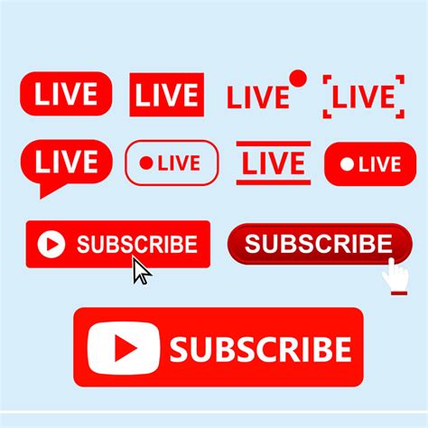 Youtube Live Subscribe Vector Set Masterbundles