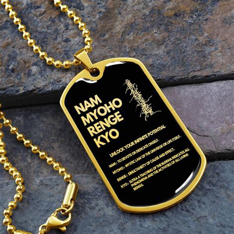 Gohonzon Nam Myoho Renge Kyo Necklace Nichiren Jewelry Soka Gakkai Pendant T Engraved Etsy