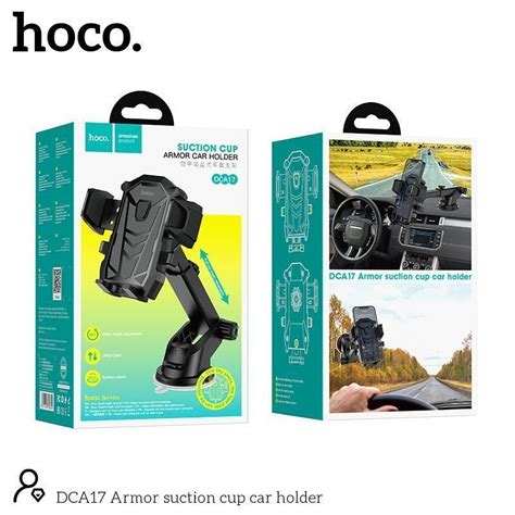 Автодержатель Hoco DCA17 присоска, телескопический, зажим, цвет: черный ...