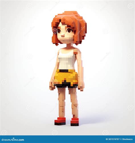 Manga Inspired Pixel Animation Model Girl By Yosuke Ueno Stock Illustration Illustration Of
