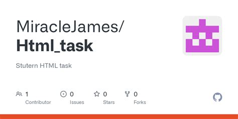 GitHub MiracleJames Html Task Stutern HTML Task