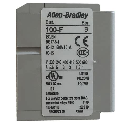Allen Bradley 100 Fa04 Auxiliary 4 Nc