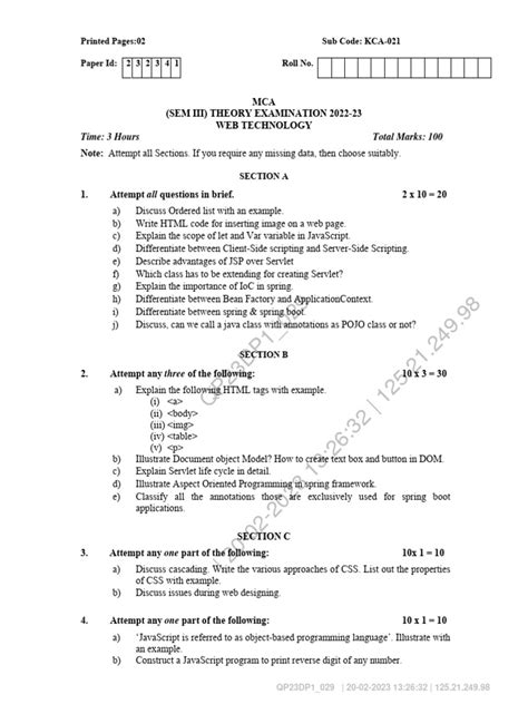 Web Technology Kca 021 1 Pdf Spring Framework Document Object Model