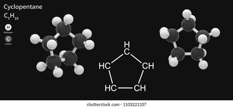 Structural Chemical Formula Molecular Structure Cyclopentanec5h10 스톡