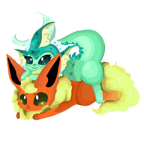 Vaporeon And Flareon By Angelenesart On Deviantart