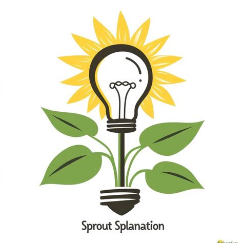 A Drawing Of A Light Bulb With The Word Sprouts On It Premium Ai