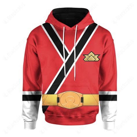 Power Rangers Samurai Red Ranger Costume Hoodie Sweatshirt T Shirt