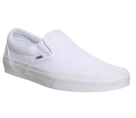 Vans Classic Slip On Trainers White Mono Unisex Sports