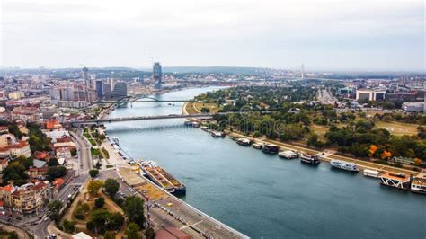 Aerial Drone View Of Belgrade Serbia Stock Image Image Of Horizontal