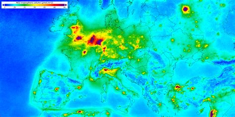 Esa Nitrogen Dioxide Over Europe
