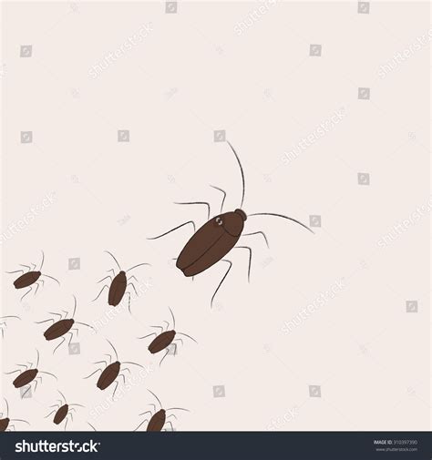 Cockroach Moving Background Isolated Vector Object Stock Vector Royalty Free 310397390