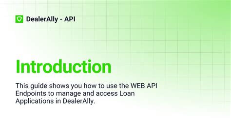 Introduction Dealerally Api