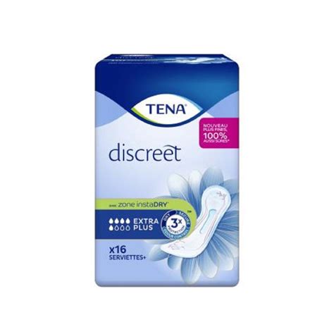 Tena Discreet Extra Plus Bte16 Serviettes Pour Incontinence Urinaire