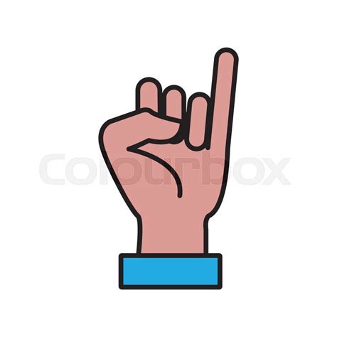 Hand With Small Finger Up Icon Vector Illustration Graphic D Colourbox