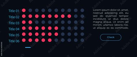 Horizontal Dot Chart Ui Element Template Editable Isolated Vector Dashboard Component Flat