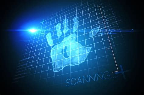 Premium Photo Digital Security Hand Print Scan