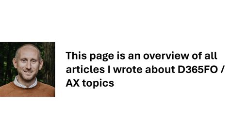 overview of my articles regarding d365fo ax