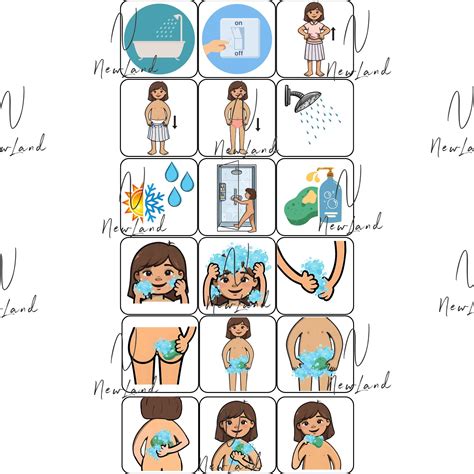 Shower Sequence For Girls Autism Aac Communication Visual Special Needs Life Skills For