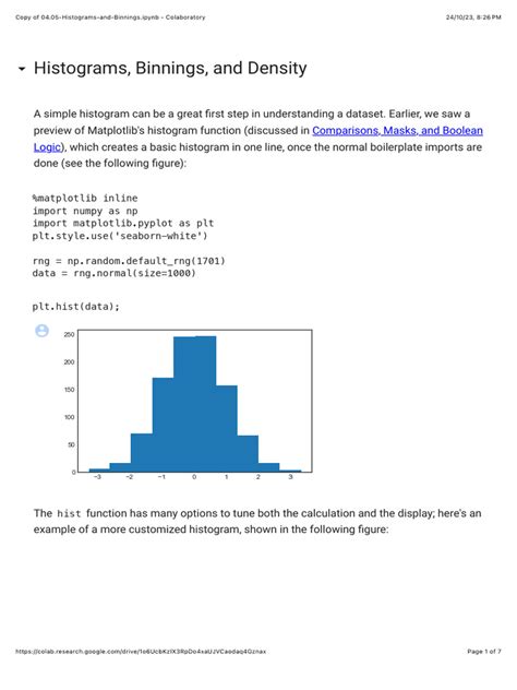 Histograms And Binnings In Python Pdf Technology And Engineering