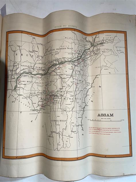Lot 61 India Map Of Assam Showing Roads And