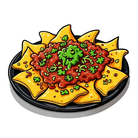 Plate Of Nachos Cartoon