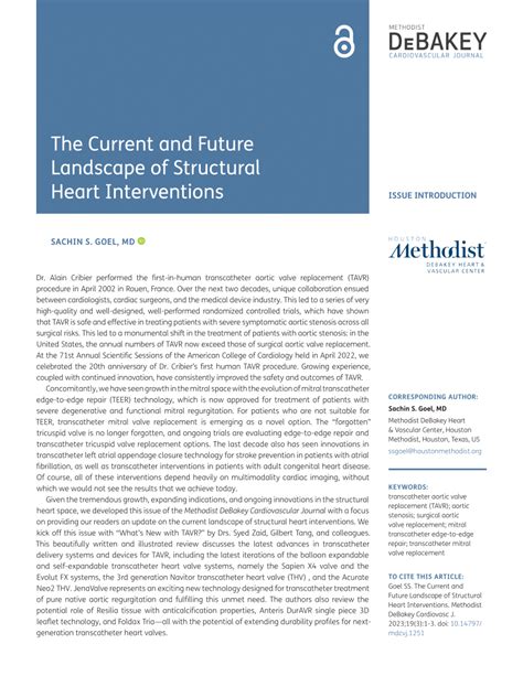 Pdf The Current And Future Landscape Of Structural Heart Interventions