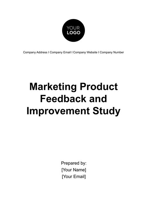 Marketing Product Feedback And Improvement Study Template Edit Online