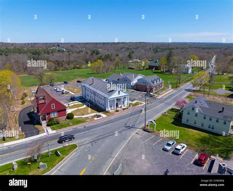 Mendon Town Hall Aerial View At 20 Main Street In Historic Town Center