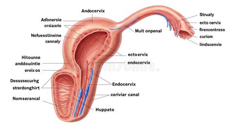 Cross Sectional Illustration Of A Human Female Reproductive Organ