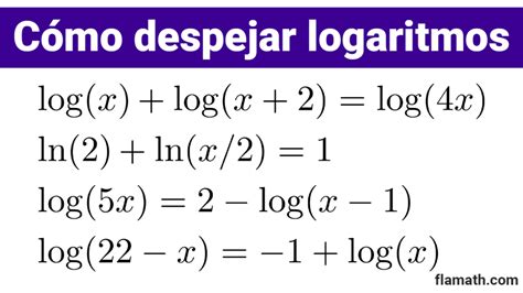 Cómo Despejar Logaritmos Ejercicios Resueltos