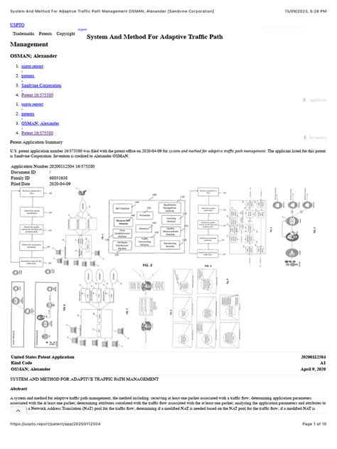 System And Method For Adaptive Traffic Path Management Pdf Computer