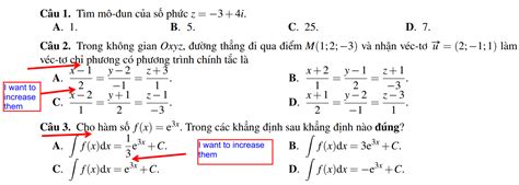 Pdftex Increase Vertical Spacing In Multiple Choice Questions TeX LaTeX Stack Exchange