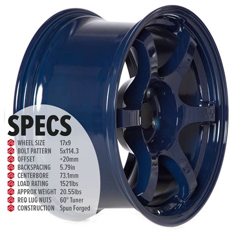 Circuit Csf1 17x9 5x114 3 20 Gloss Ultra Blue Spun Forged Wheels Set