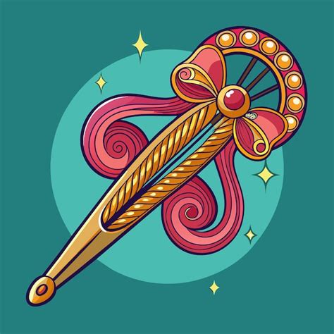 Un Dessin Dune épée Avec Un Dessin Rose Et Violet Dessus Vecteur Premium Généré à Base Dia