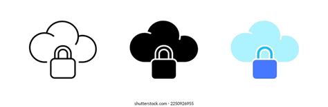 Database Icons Set Cloud Lock Password Stock Vector Royalty Free 2250926955 Shutterstock