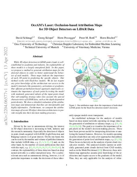 Pdf Occams Laser Occlusion Based Attribution Maps For 3d Object Detectors On Lidar Data