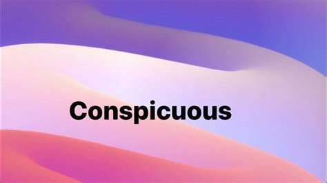 Conspicuous English Words Meanings Englishlanguage Youtube