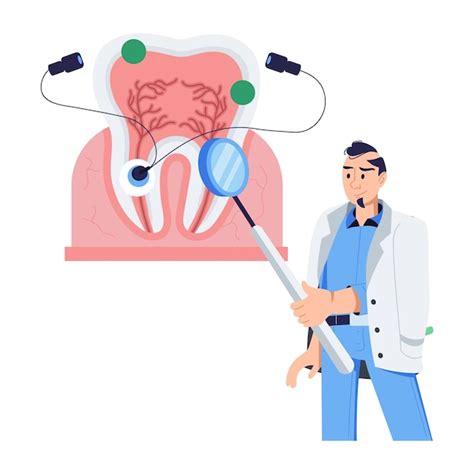 Premium Vector Editable Flat Illustration Of Dental Analysis