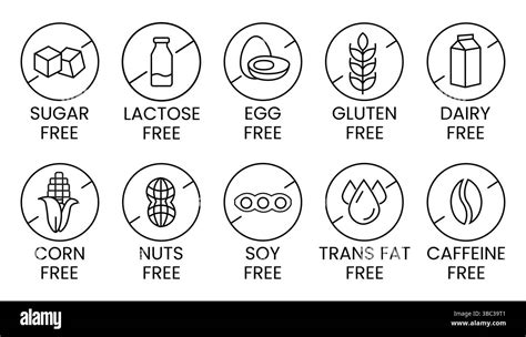Set Allergen Free Icons Allergen Free Products Products Warning