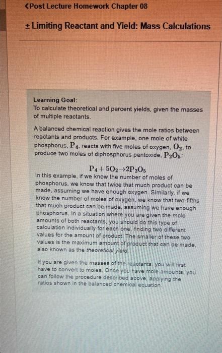 Solved «post Lecture Homework Chapter 08 Pm Limiting
