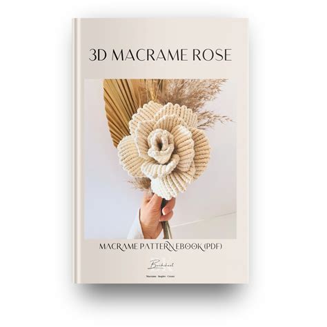 Macrame Rose Flower Diy Pattern Ebook Step By Step Tutorial And Instructions 3d Rose Bouquet