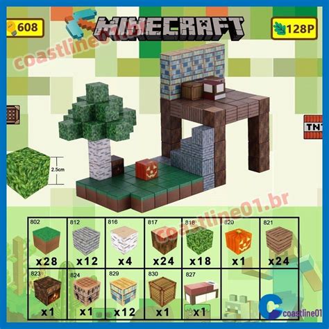 Minecraft Jogo Diy Conjunto Minério ímã Brinquedo Crianças Casa Decoração Do Quarto Para