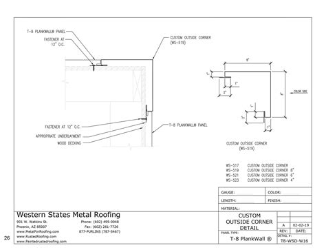 Custom Outside Corner Trim Vertical Installation Metal Wall Panels