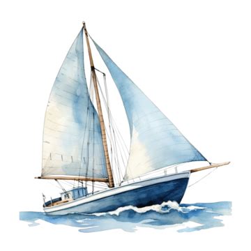Watercolor Sailboat Clip Art Sailboat Boat Watercolor Png