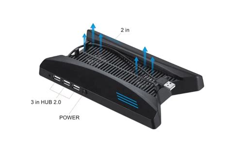 수직 스탠드 냉각 팬 콘솔 쿨러 3 허브 usb 포트 소니 플레이 스테이션 4 ps4 프로 buy 수직 냉각 팬 ps4