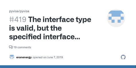 The Interface Type Is Valid But The Specified Interface Number Is Not Configured Visa Error